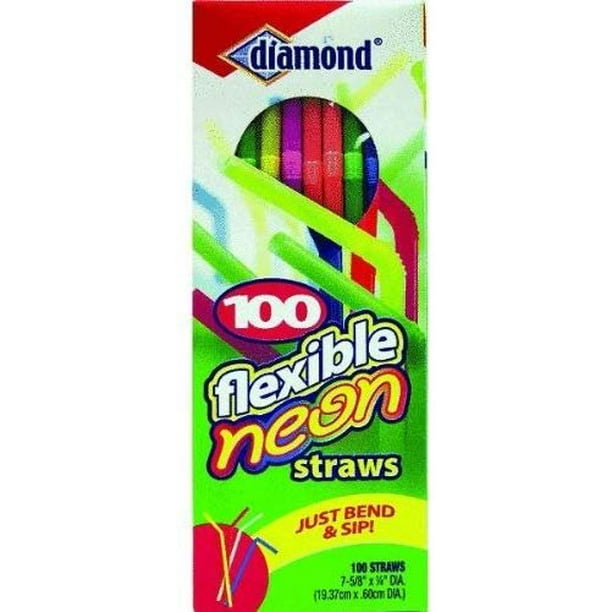 100CT Flex Neon Straws - Walmart.com - Walmart.com