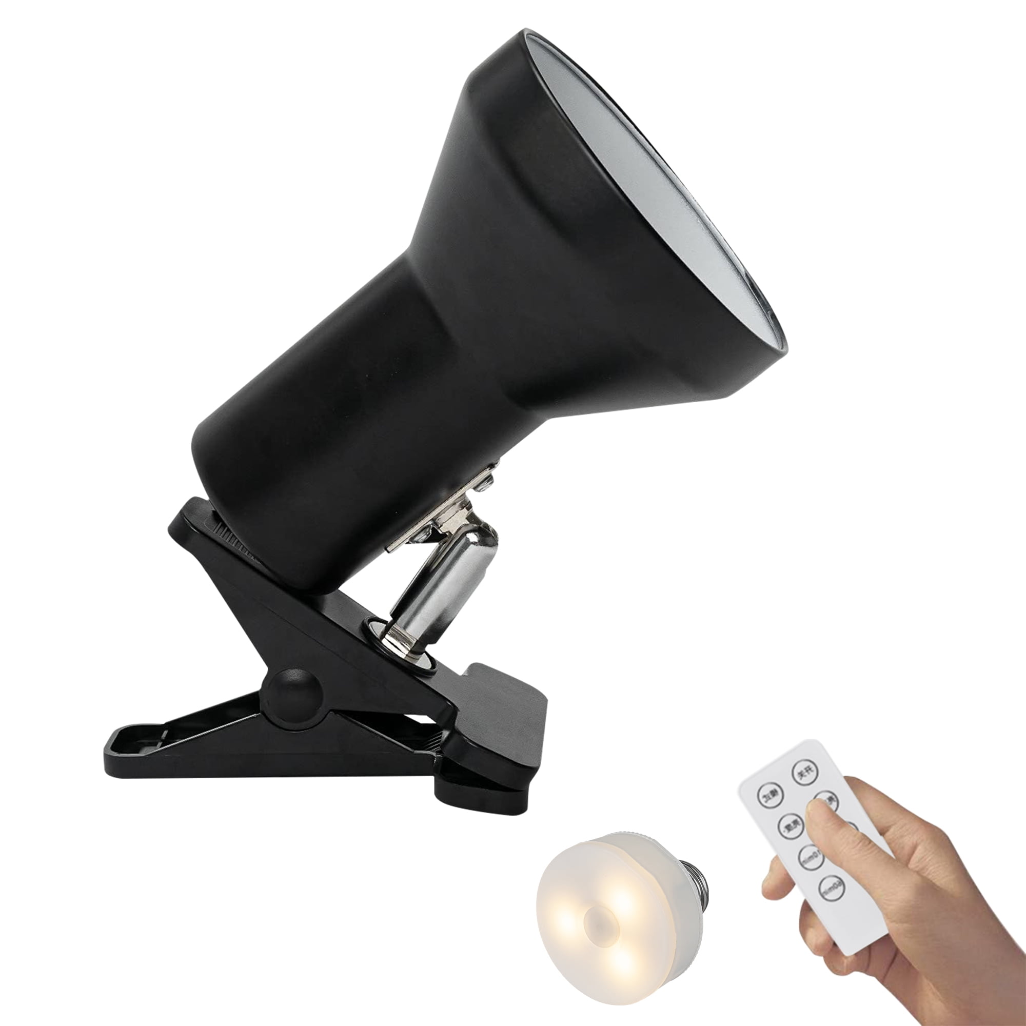 Kiven Battery Operated Clip on Spotlight with Remote, 1-Light Dimmable ...