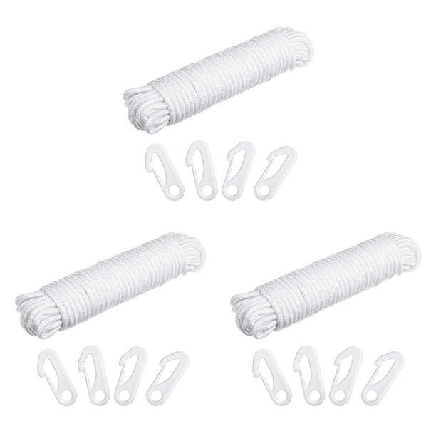 Cuerda de driza para asta de bandera de 50 pies x 1/4 de pulgada con 12 ...