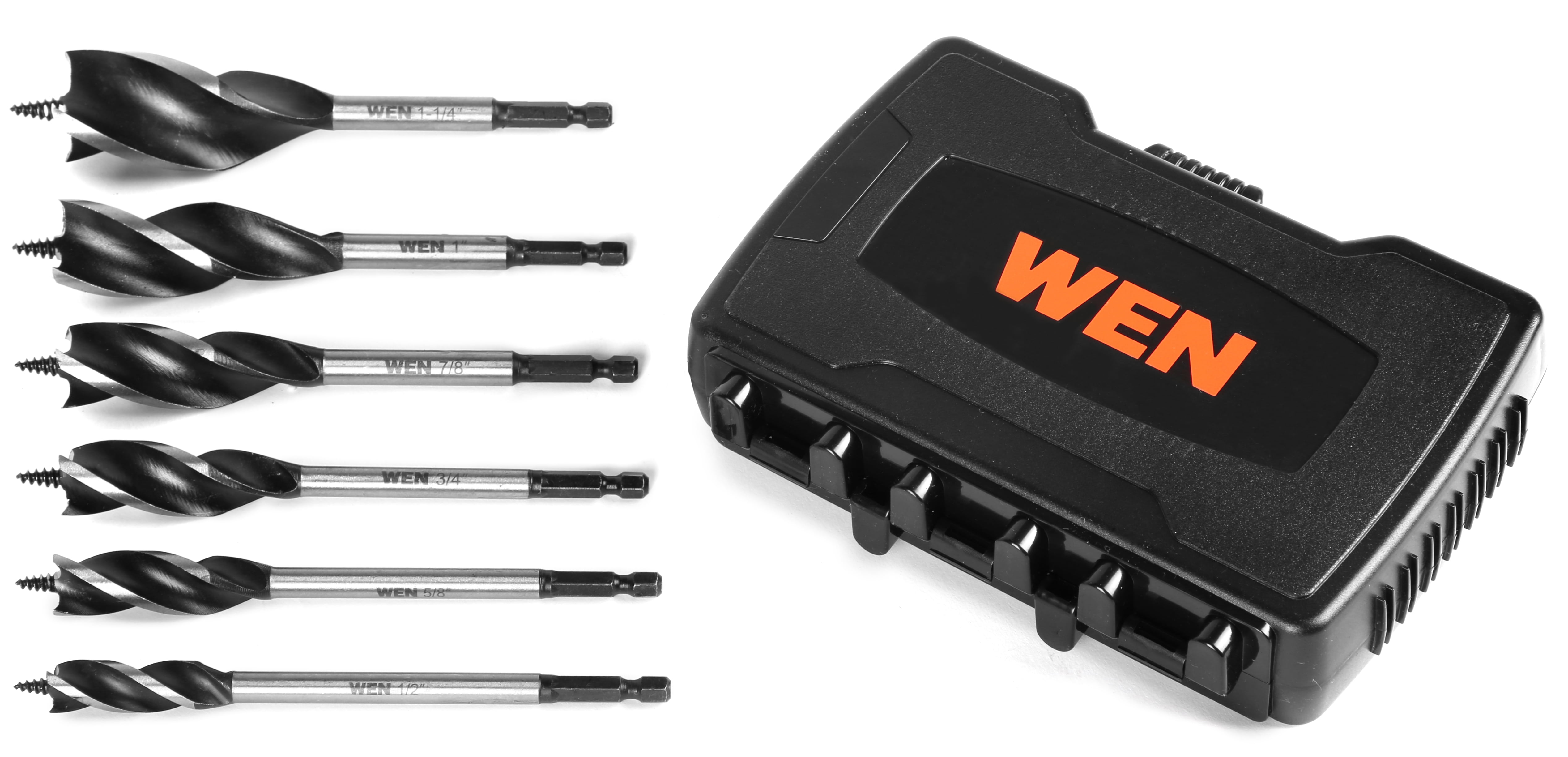 WEN 6-Piece Tri-Flute Auger Drill Bit Set with Carrying Case - Walmart.com