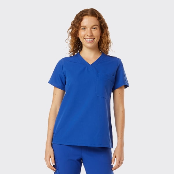 SPECTRUM UNIFORMS Wynd Women's Tuckable Scrub Top V-Neck Soft Fabric ...