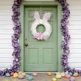 AZXY 18 Inch Easter Wreath for Front Door - Fluffy White Faux Fur ...
