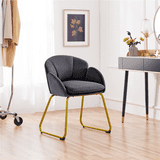 Yaheetech Modern Velvet Fabric Flower Armchair, Accent Home Office ...