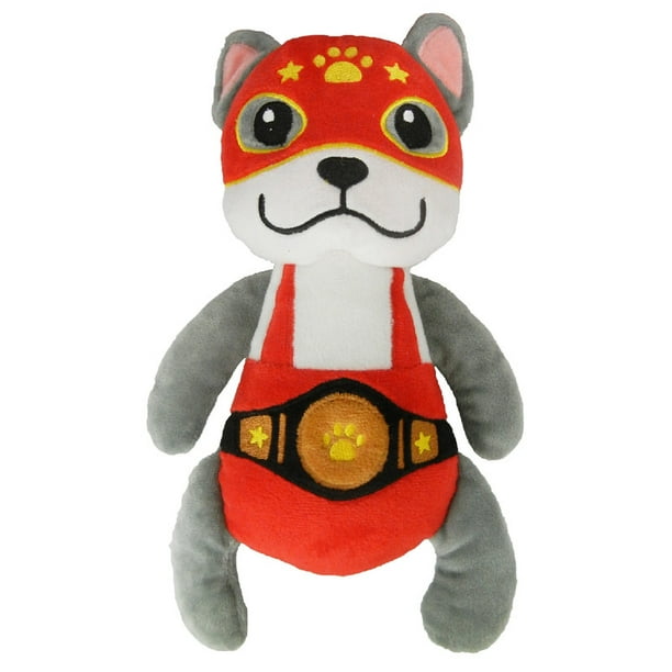 Mario Lopez Pet Toy - Wrestling Frenchie with Belt Plush Dog Toy - Grey ...