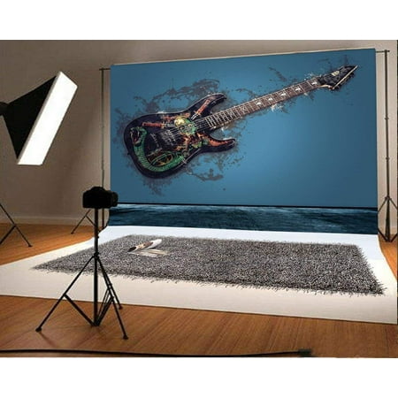 BSDHOME 7x5ft Photography Backdrop Weathered Blue Cement Platform Spin ...