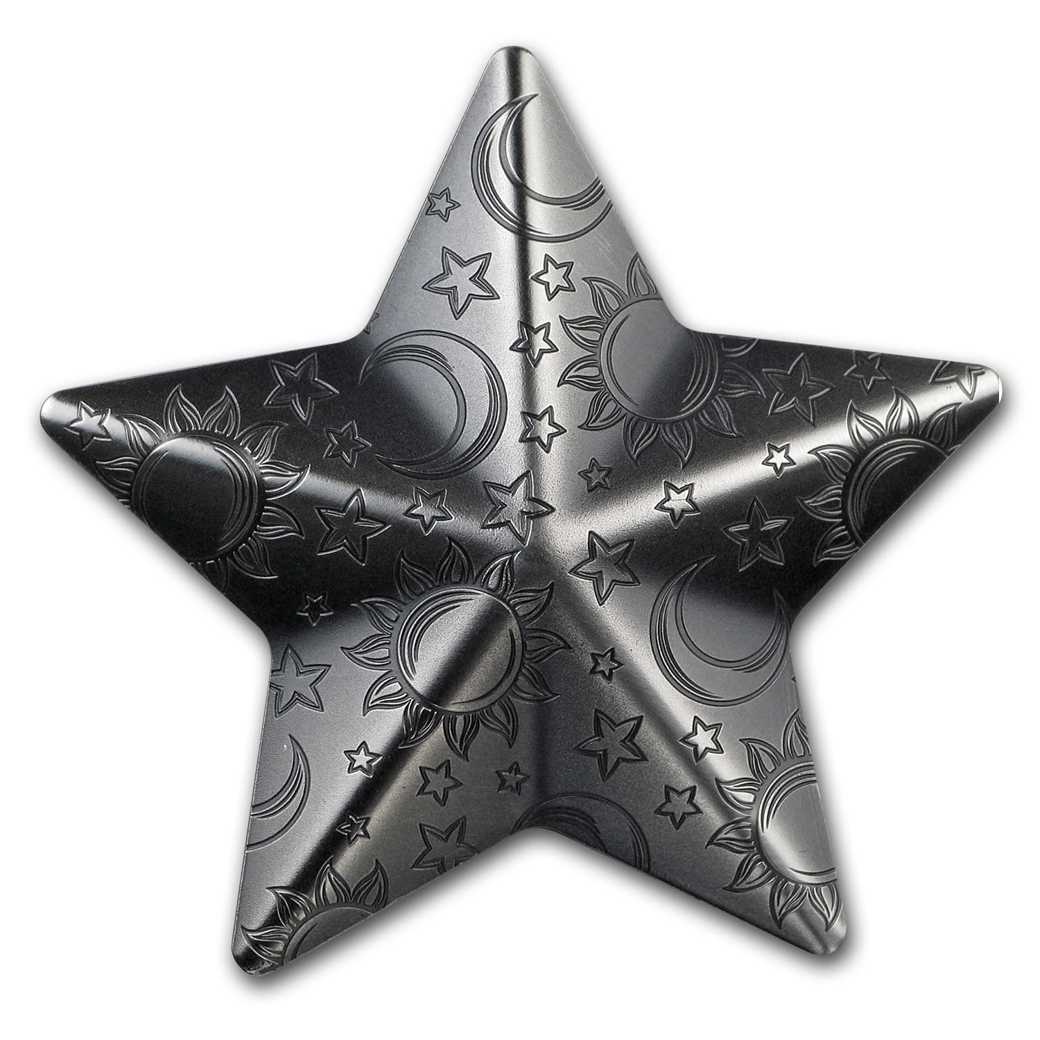 2018 Palau 1 oz Silver Antique Finish Silver Twinkling Star - Walmart.com