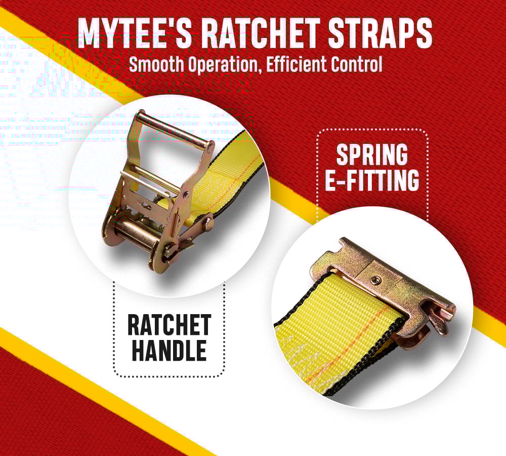 2 Pack 2'' x 12' E Track Ratchet Straps with Spring E-Fittings, 4000 ...