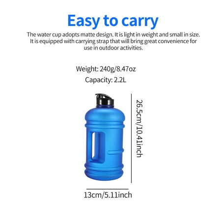 2.2 Liter Large Capacity Water Outdoor Bottle Portable Drinking Bottle ...