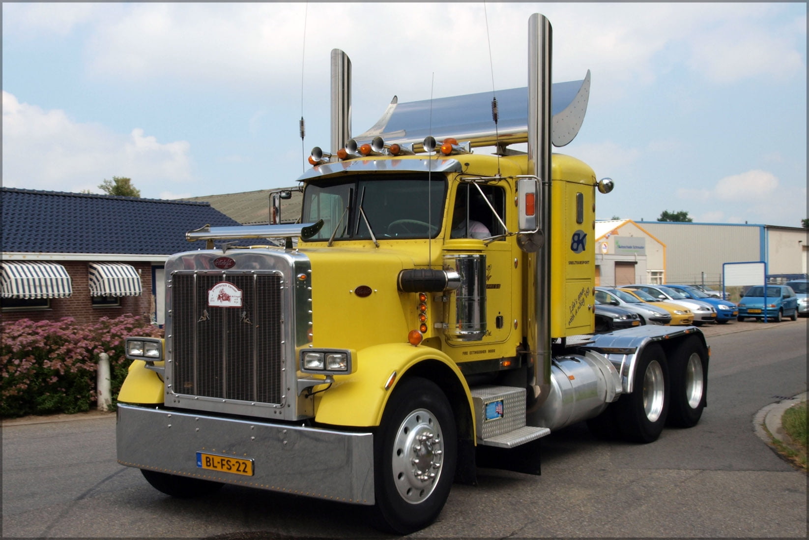 24"x36" Gallery Poster, Peterbilt 359 Classic semi truck (1977 ...