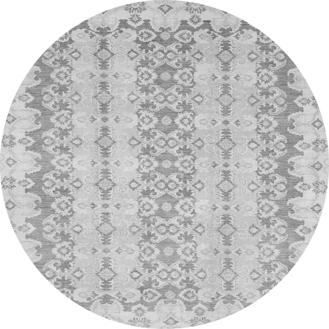 Ahgly Company Indoor Round Abstract Gray Modern Area Rugs, 6' Round ...