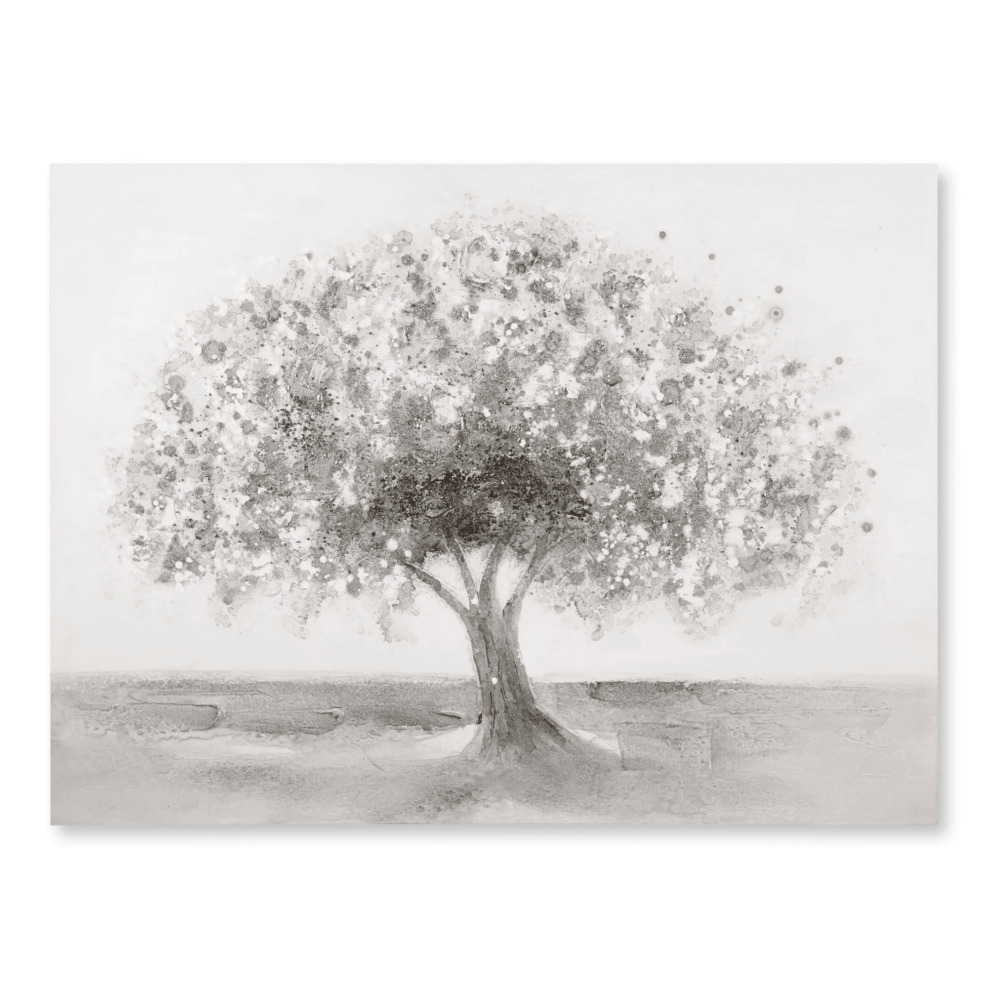 Click here for Bouclair Silver Oil Painted Embellished Tree Canva... prices