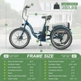 MOONCOOL Electric Tricycle, 350W 36V 24 Inches 7 Speeds 3 Wheels ...