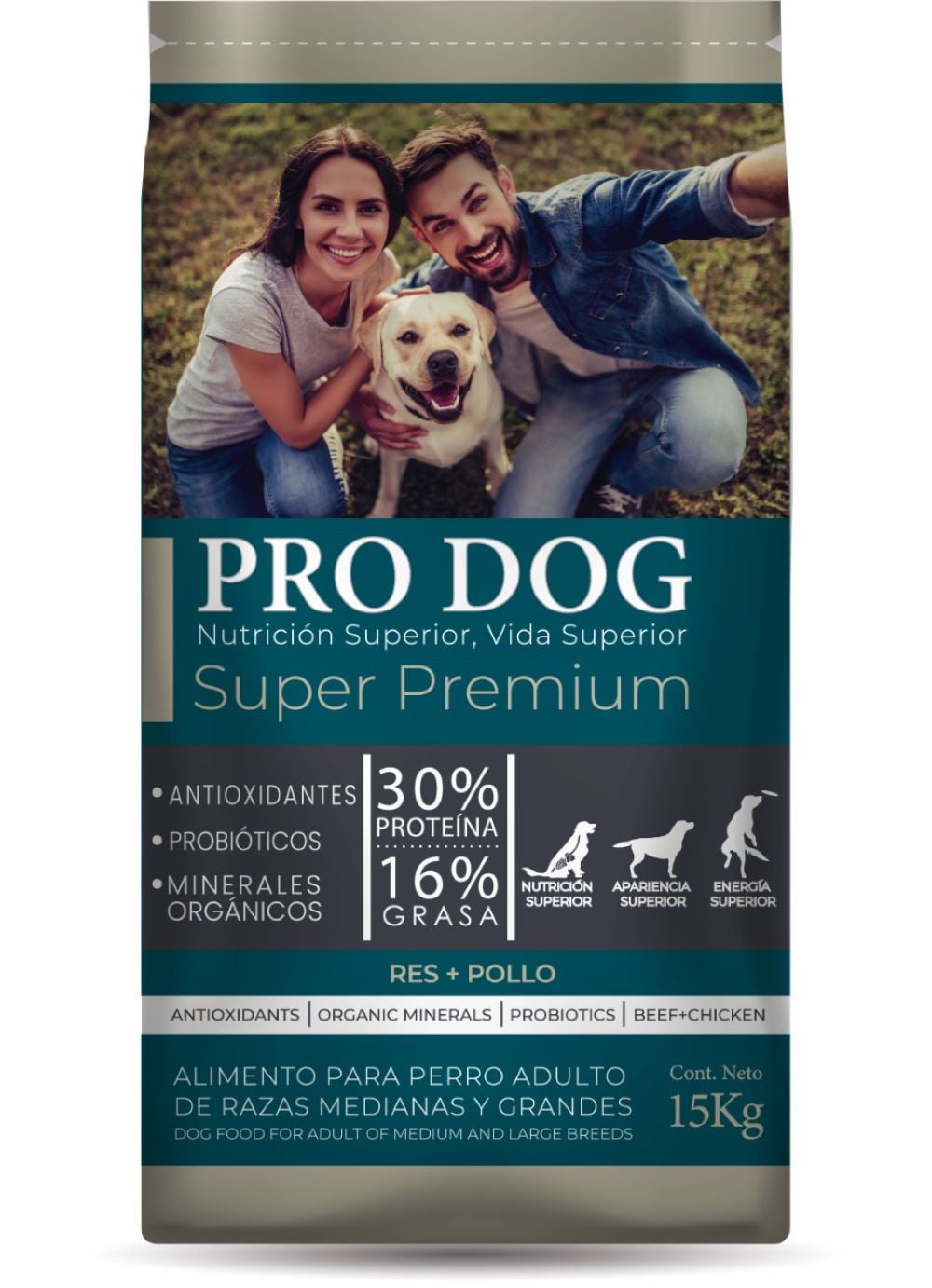 Alimento para perro, PRO DOG, Super Premium, 15 kg PRO DOG Adulto Razas ...