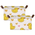 Little Yellow Duck Love Pattern Collapsible Storage Bin Open Home Shelf ...