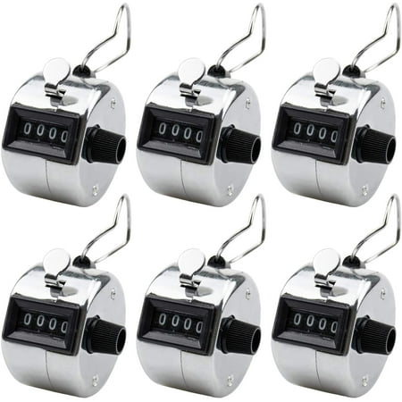 6 Pack Metal Hand Tally Counter Digital Lap Counter Clicker Handheld ...