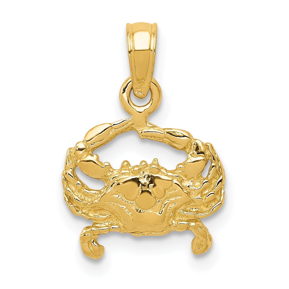Click here for Saris And Things 14k Yellow Gold Crab Pendant 16 M... prices