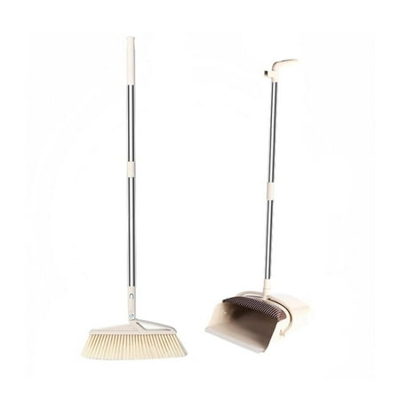 kurtrusly Broom and Dustpan Foldable Set Long Handle Dustpan Extendable ...
