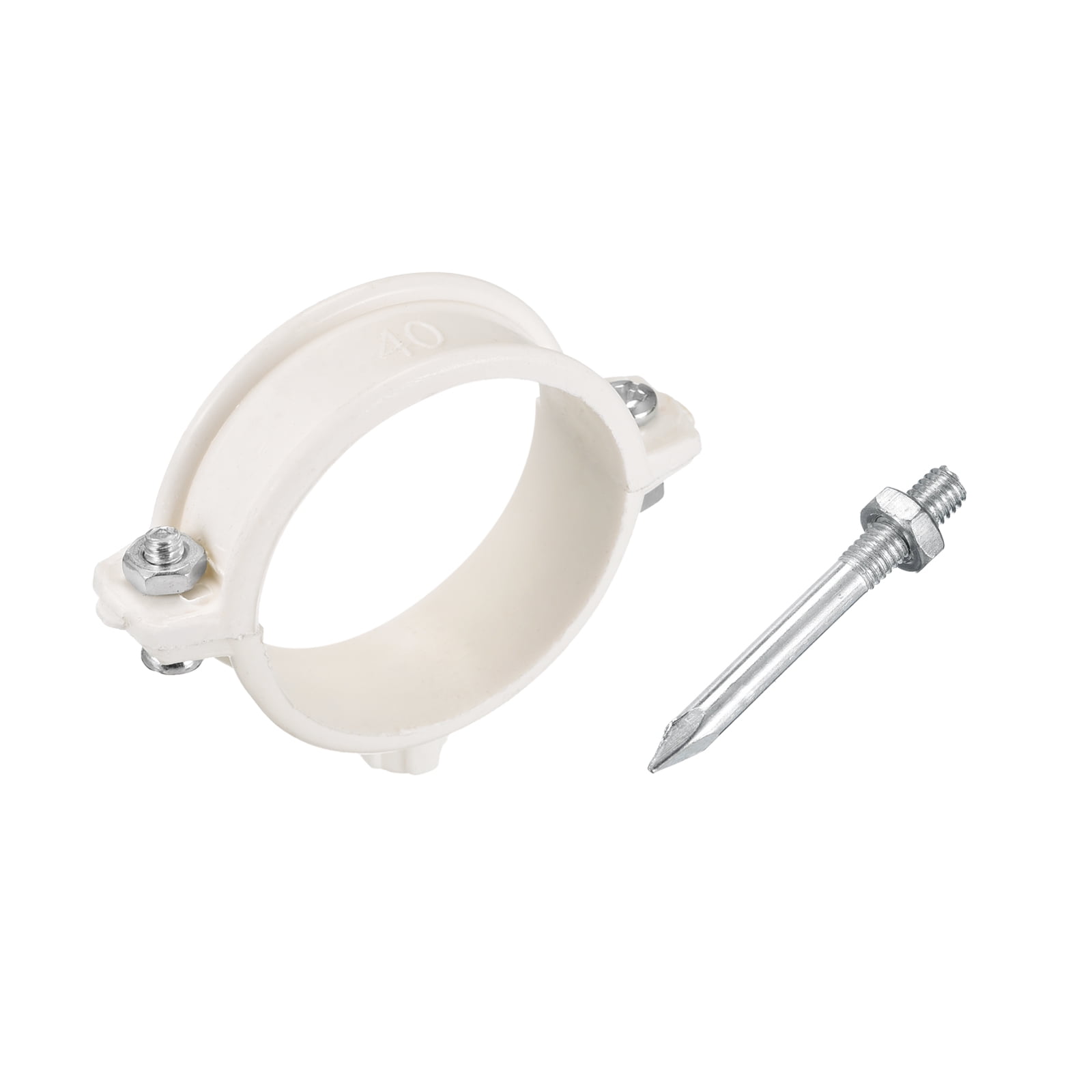 Uxcell 40mm PVC Pipe Clips Bracket Split Ring Hangers with Nail 4Pack ...