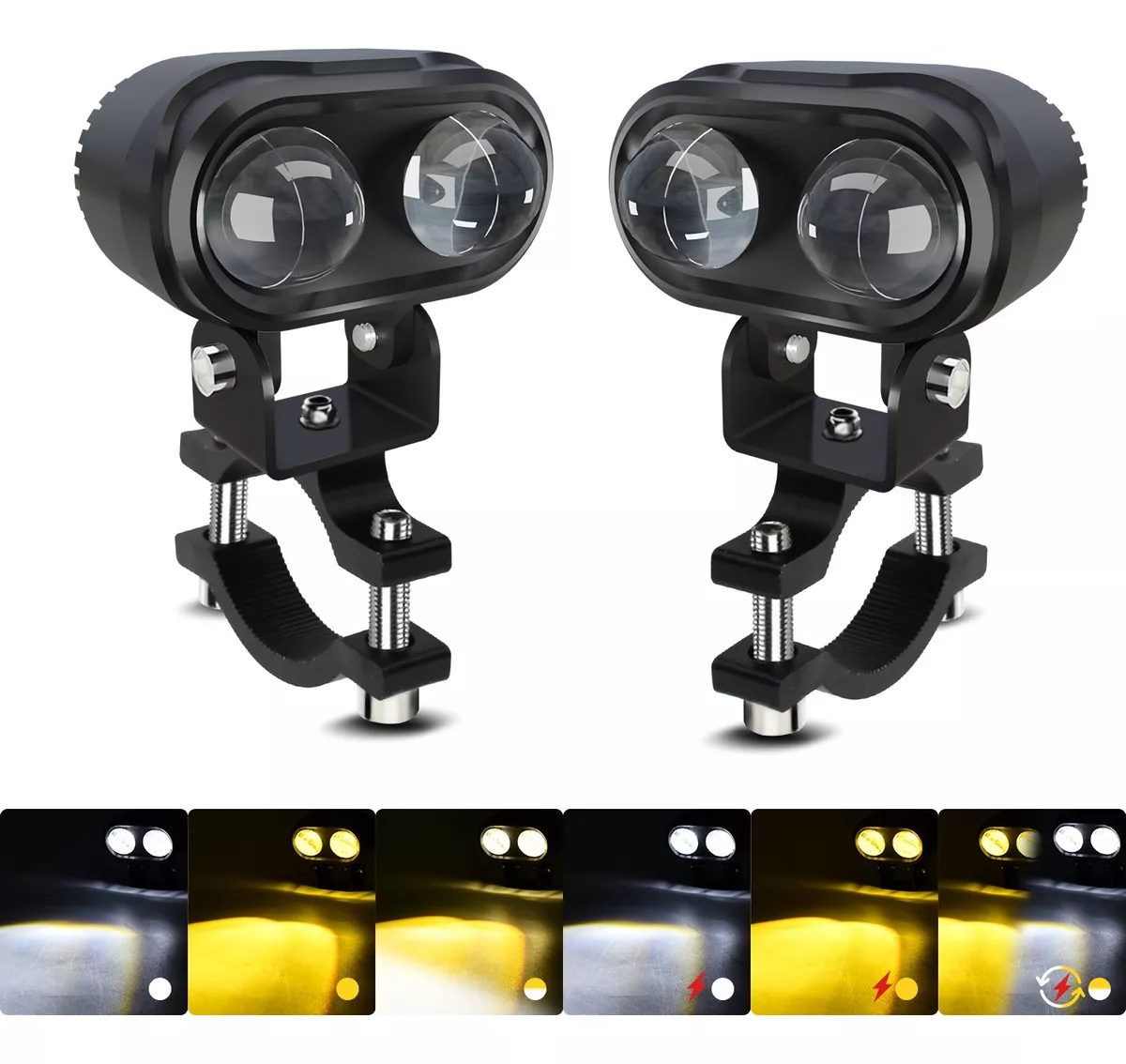 Faros De Lupa Focos Led Doble Color 120w Luz Para Auto Moto | Bodega ...