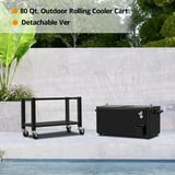 Zimtown 80QT Patio Drink Beverage Ice Chest with Wheels, Stainless ...