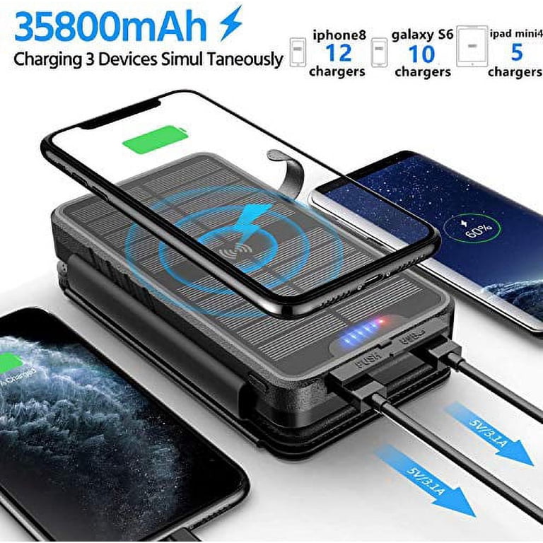 Solar Chargers QiSa Solar Charger 38800mAh Power Bank With Dual 5V3.1A ...