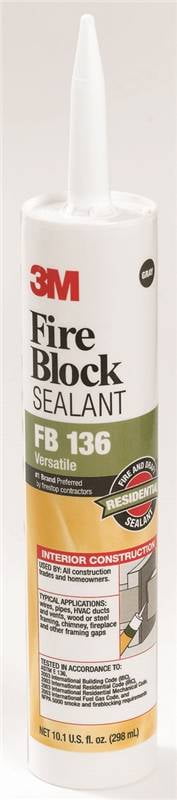 3M FB 136 Versatile Fire Block Sealant, 10.1 oz, Cartridge, Gray ...