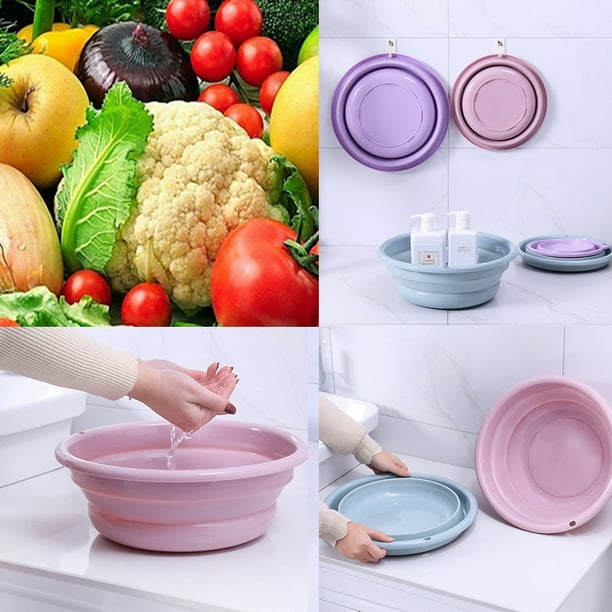 Household Portable Plastic Basins Camping Fishing Folding Wash Basin ...