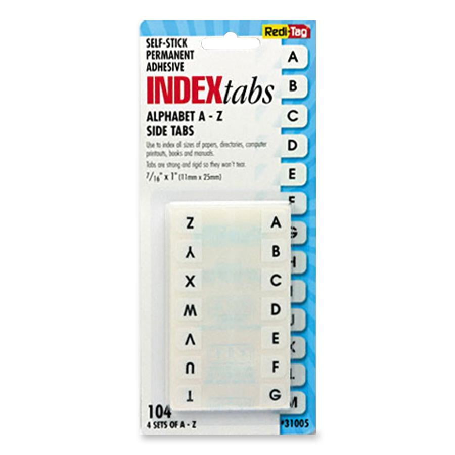 Legal Index Tabs, 1/12-Cut Tabs, A-Z, White, 0.44" Wide, 104/pack ...