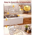 2 Tier Large Fruit Basket for Kitchen Counter with Removable Banana ...