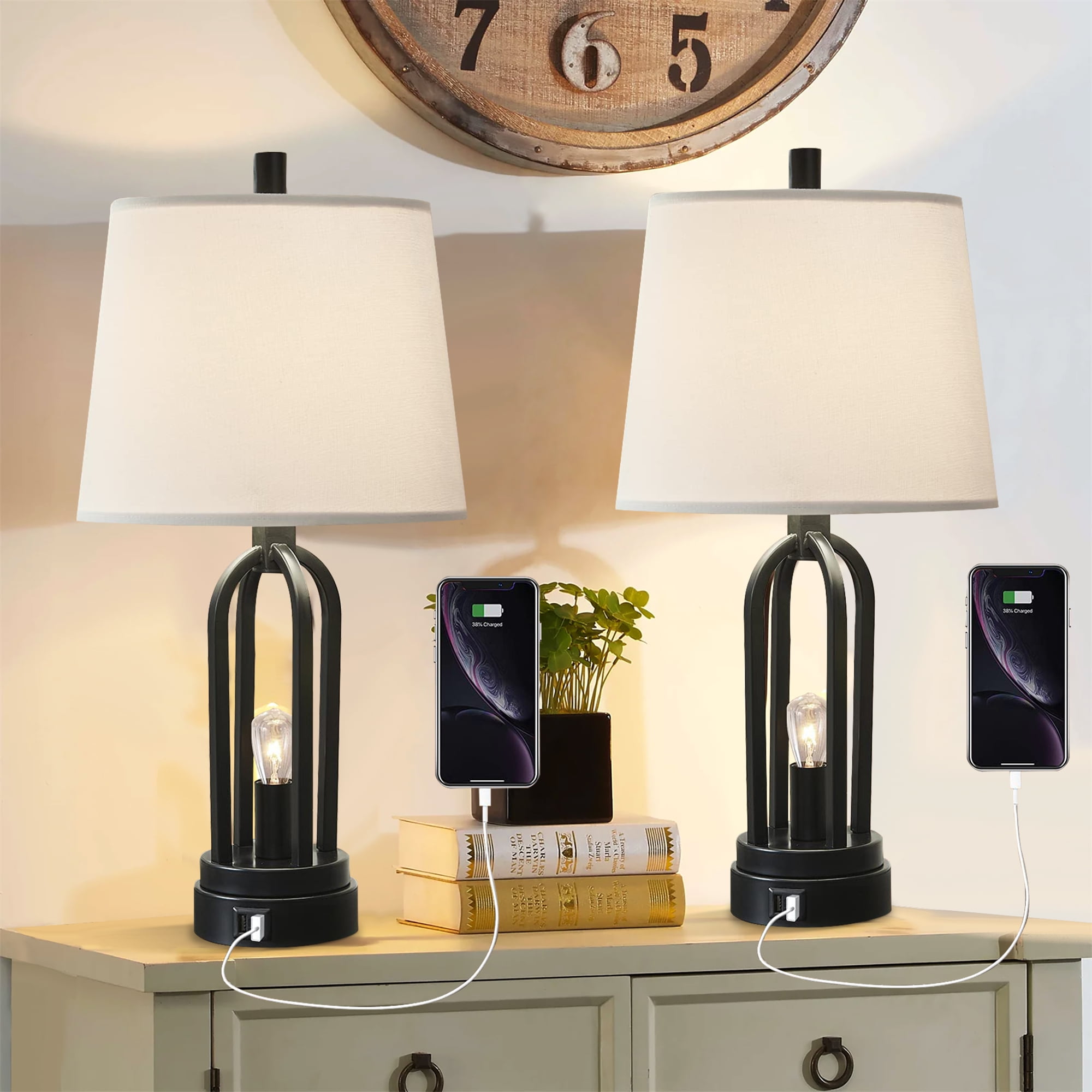 Click here for Meyjey 22 Table Lamp For Bedroom Set Of 2  Industr... prices