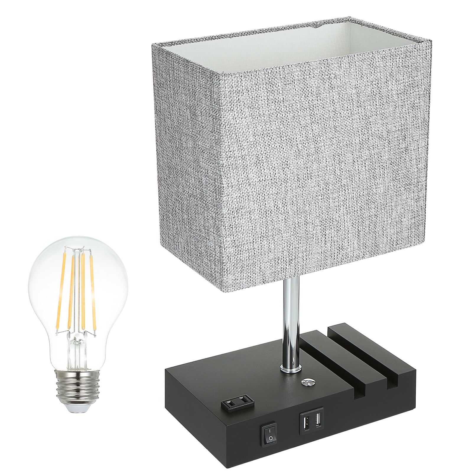 Neoglint Touching Control Table Lamp with 2 USB Ports and One-outlet 3 ... Neoglint Touching Control Table Lamp with 2 USB Ports and One-outlet 3 ...