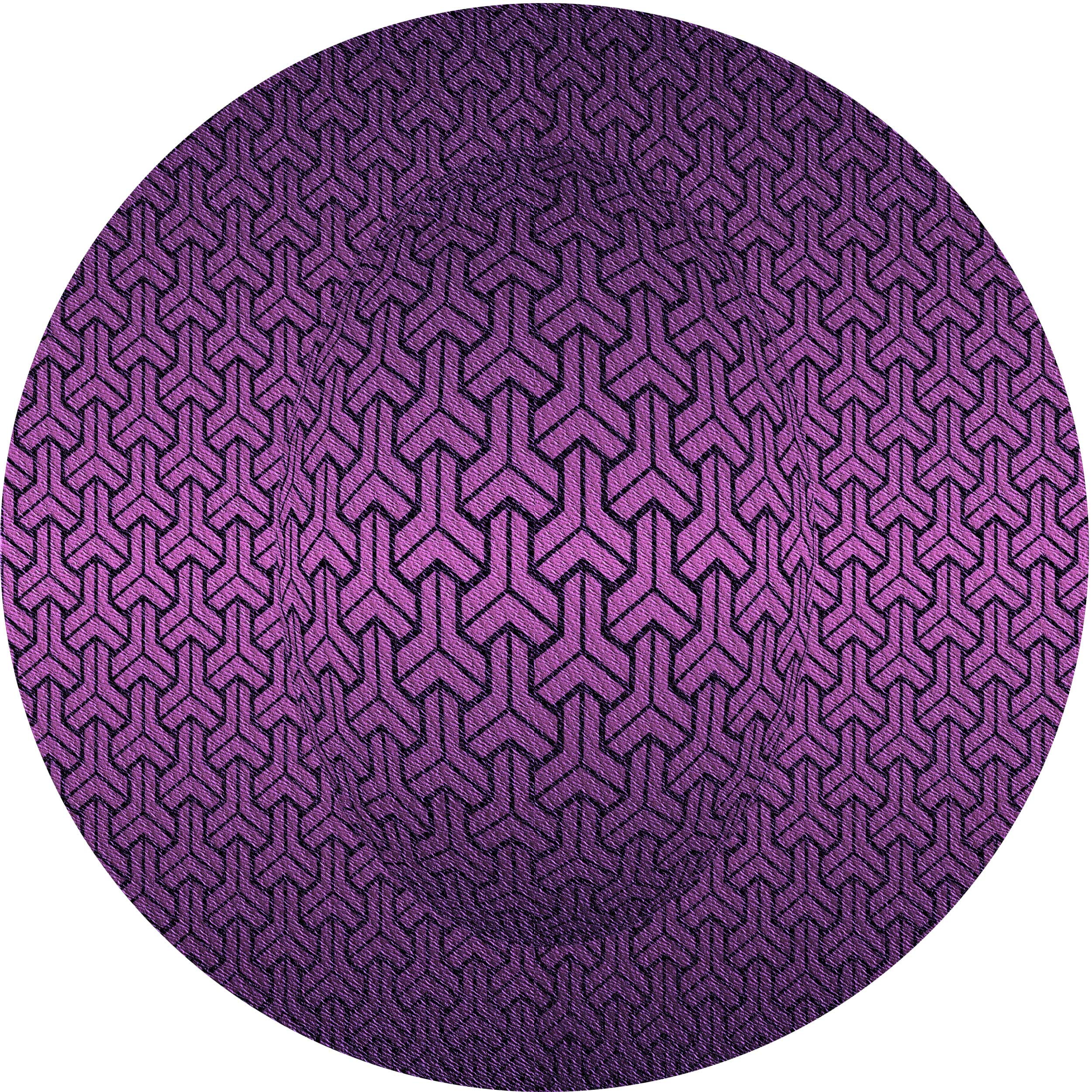 Ahgly Company Indoor Round Patterned Dark Orchid Purple Area Rugs, 6 ...