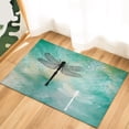 Abstract Art Door Mat Black White Dragonfly Wings Turquoise Gradient ...