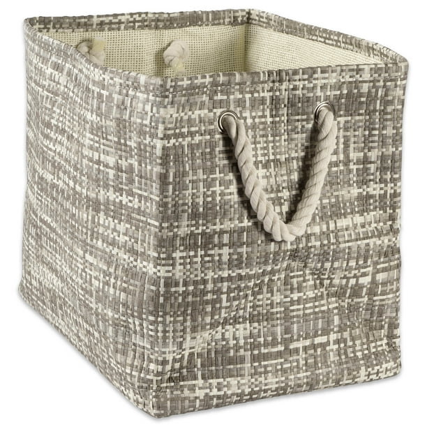 Design Imports Paper Bin Tweed Gray Rectangle Small, 11"x10"x9", 100% ...