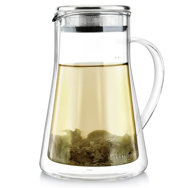 Teabloom Milano Elegant One-Touch Insulated Glass Tea Steeper - Walmart.com