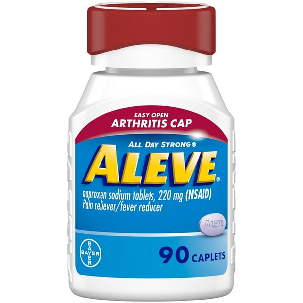 Aleve Caplets Easy Open Arthritis Cap Naproxen Sodium Pain Reliever, 90 ...