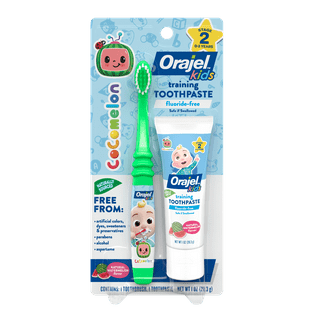 Orajel Kids Elmo Training Toothpaste Fluoride-Free, 1 Toothbrush, 1 ...