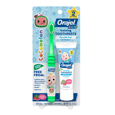Orajel Kids Elmo Training Toothpaste Fluoride-Free, 1 Toothbrush, 1 ...