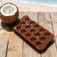 15-Cavity Starfish Shape Silicone Ice Cube Tray - Brown Stackable Ice ...