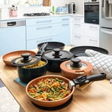 Moss & Stone 10 Pcs Blue Pots And Pans Set Removable Handle, Induction ...