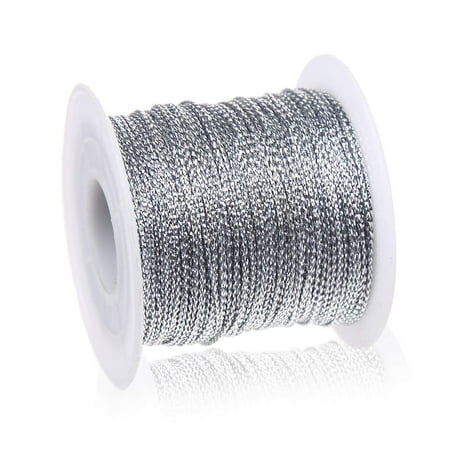 1mm Metallic Silver cord String Non Stretch Thread for Jewelry craft ...