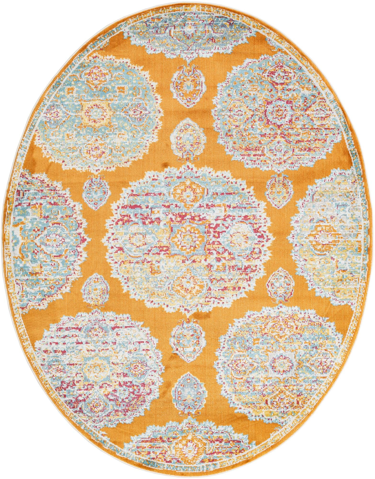 Rugs.com Paragon Collection Rug – 8' x 10' Oval Orange Medium-Pile Rug ...