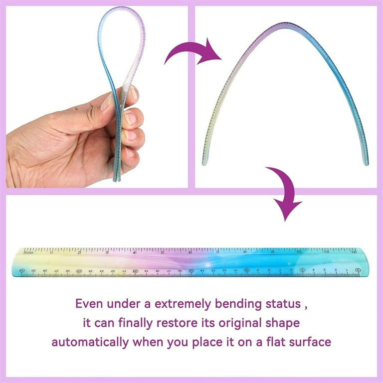 Rulers Bulk For Classroom 2 Pcs Flexible Rulers, 12 Inch Plastic Ruler ...