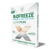 BioFreeze UltraFlex Lidocaine Back Knee Muscle Joint Pain Relief Patches 4 Count - Walmart.com
