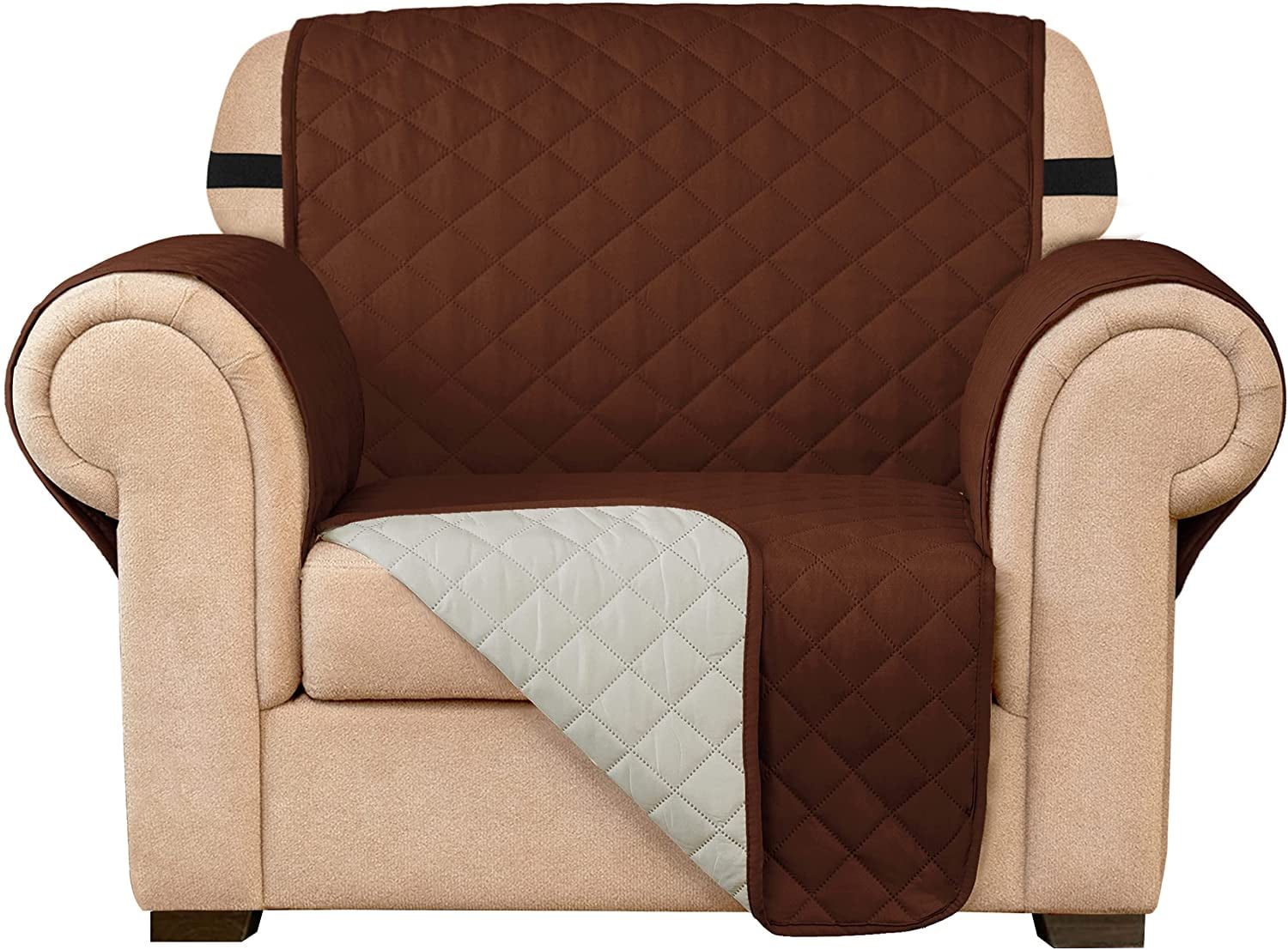 Subrtex Reversible Sofa Slipcover Quilted Couch Cover,Chair,Chocolate ...