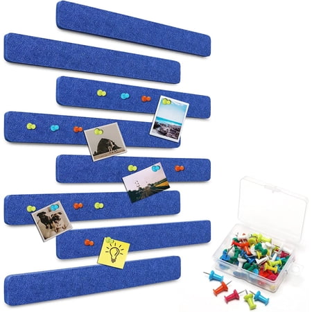 IGUOHAO 8 Pieces Felt Bulletin Board Bar Strip, Self-Adhesive Pin Board ...