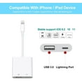 Lightning to USB Camera Adapter with Charging Port, Lightning Female ...
