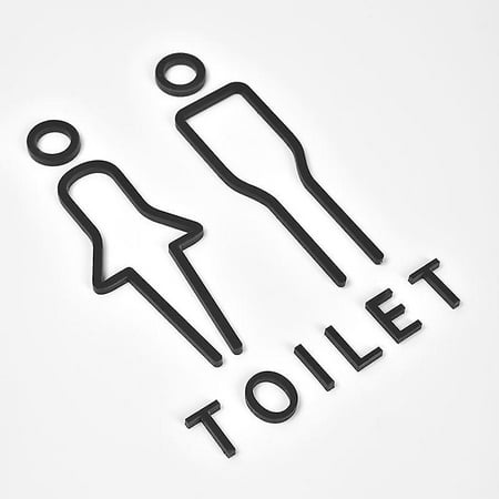 Man Woman Acrylic Wall Sign Plate Toilet Doorplate Wash Room Label Wc ...