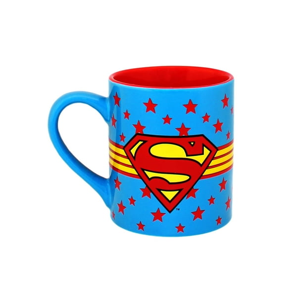 Superman Logo Wrap Around w/ Stars Ceramic Mug 14oz - Walmart.com ...