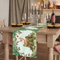 Cute Elk Forest Table Runner Green Trees Cone Leaves Mushroom ...